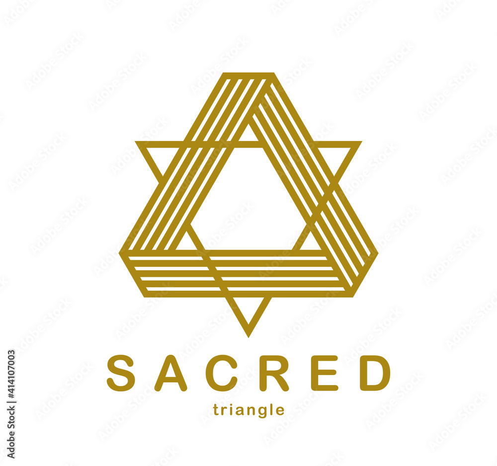 Triangle linear vector symbol isolated on white background, sacred ...