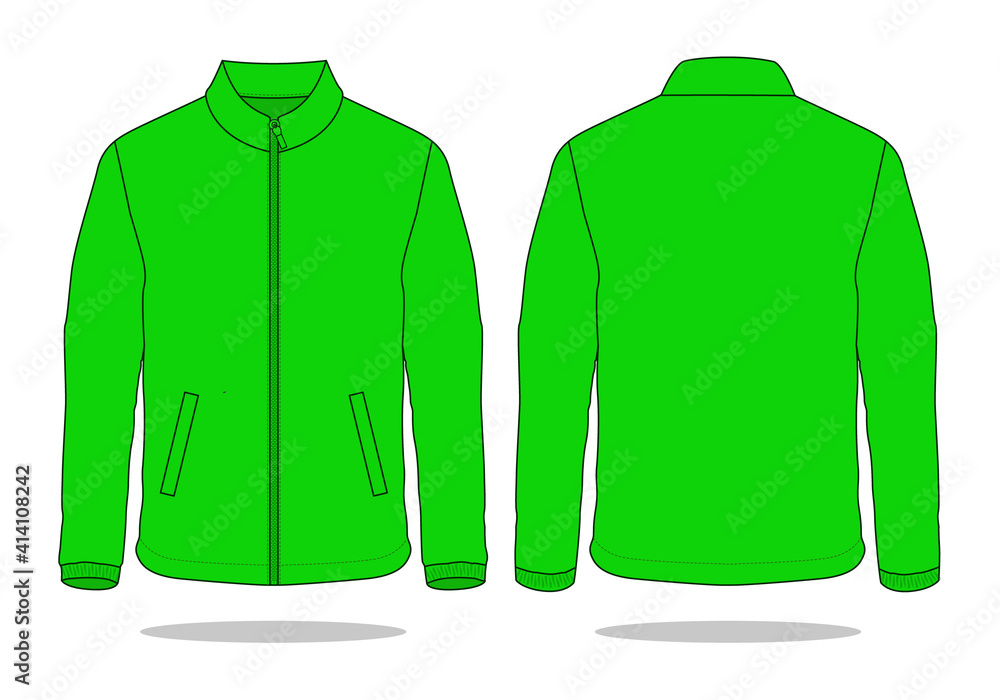 Blank Green Jacket Template Vector.Front and Back View. Stock Vector ...