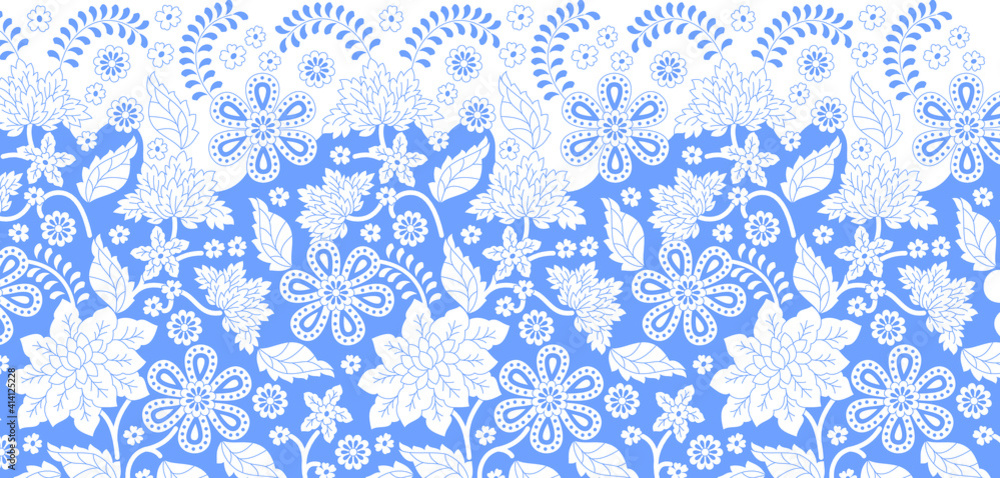 flower border pattern design for fabric print, texture, background ...