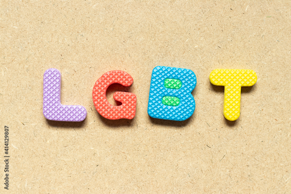 Foam alphabet letter in word LGBT (lesbian, gay, bisexual, and ...