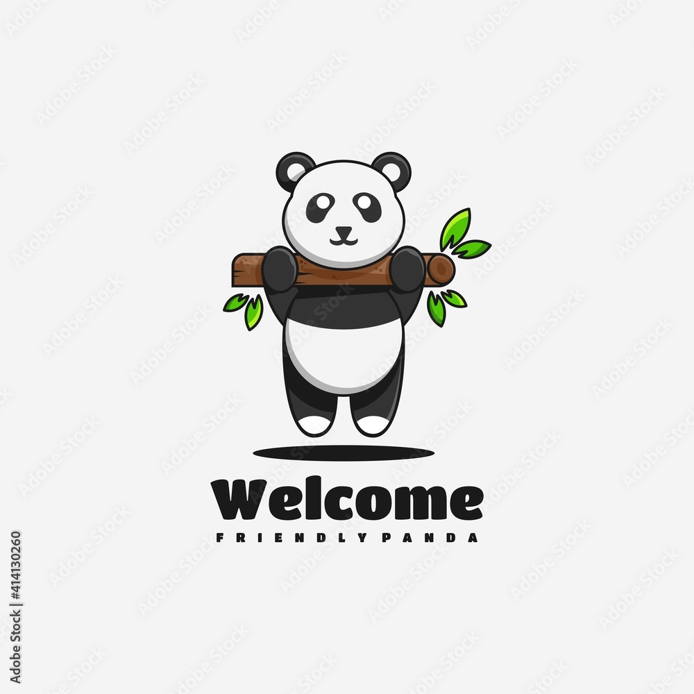 Panda character mascot logo design vector illustration Stock Vector ...