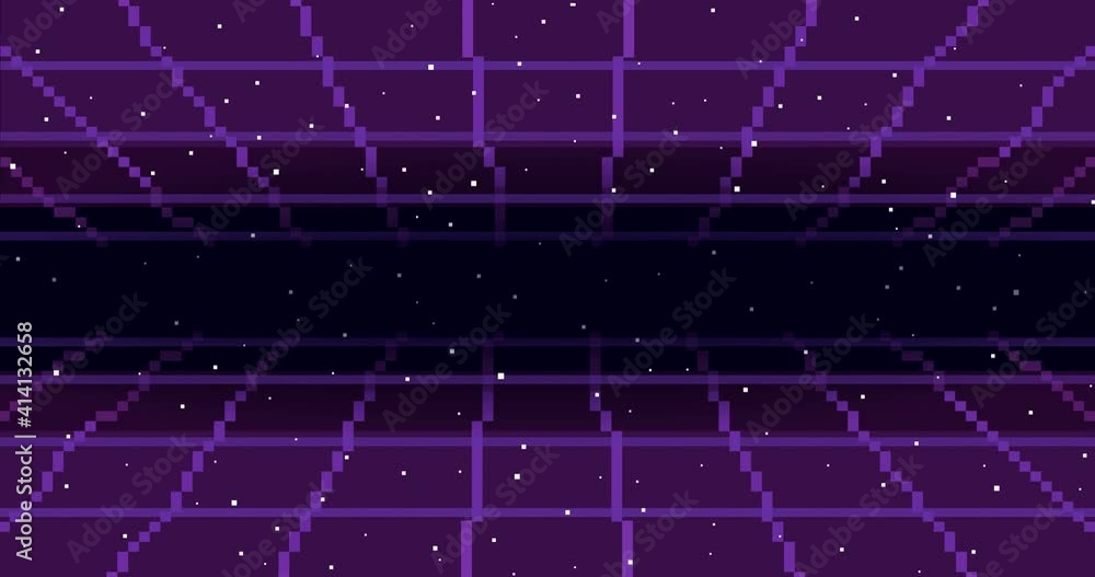 Animation of pixel art 80s Retro sci-Fi background. Pixel art 8bit ...
