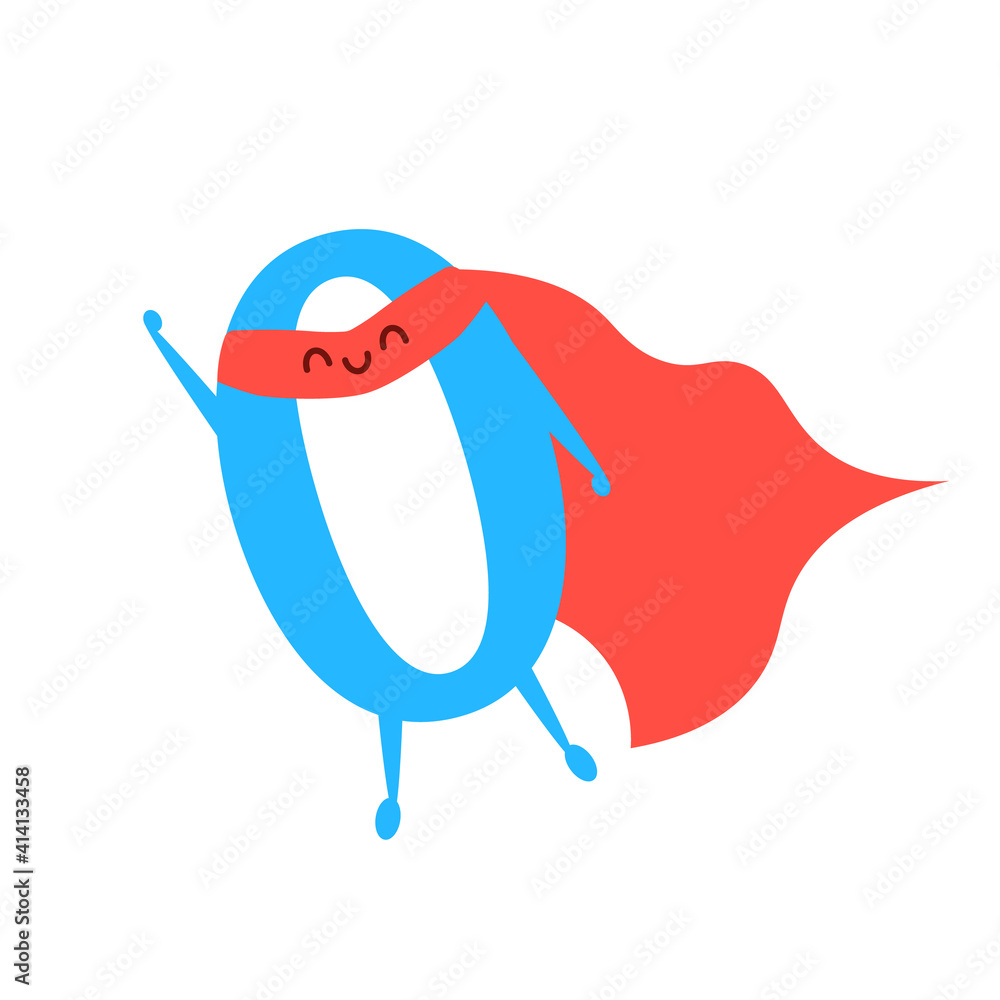 Zero the hero character icon. Clipart image isolated on white ...