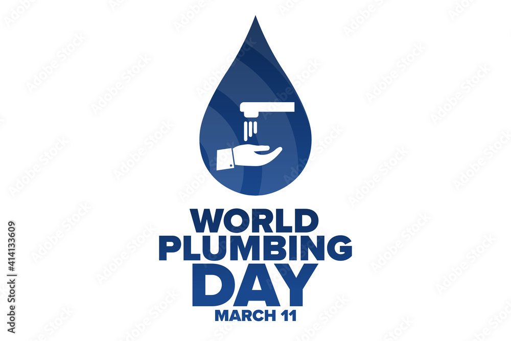 World Plumbing Day. March 11. Holiday concept. Template for background ...