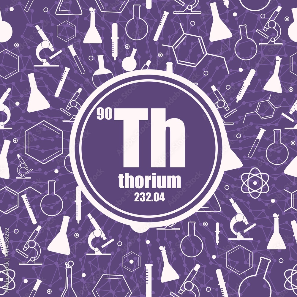 Vecteur Stock Thorium chemical element. Sign with atomic number and ...