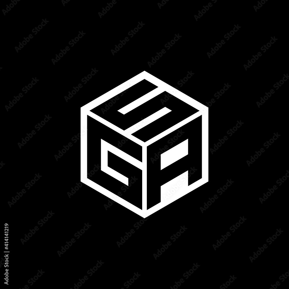 GAS letter logo design with black background in illustrator, cube logo ...