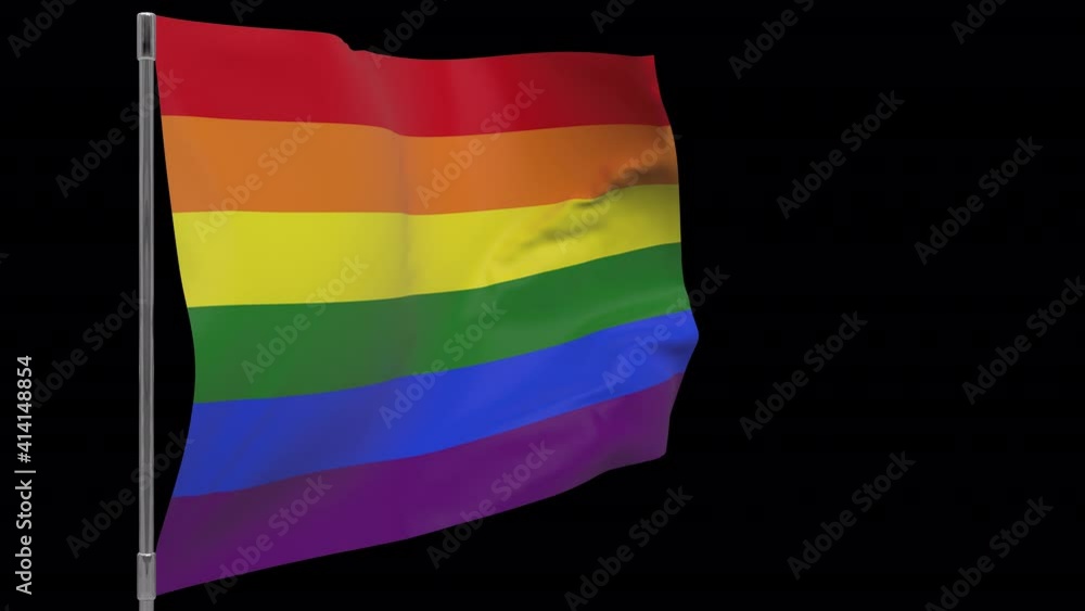 Vidéo Stock LGBT waving flag seamless loop animation. 4k Alpha Channel ...