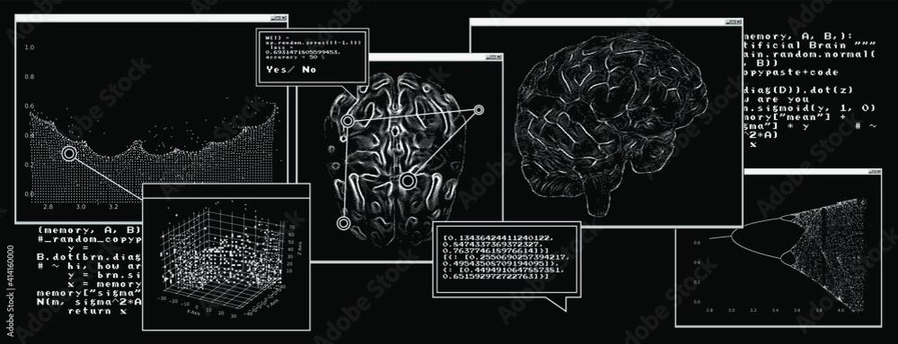 Futuristic sci-fi user interface with research data, Magnetic resonance ...