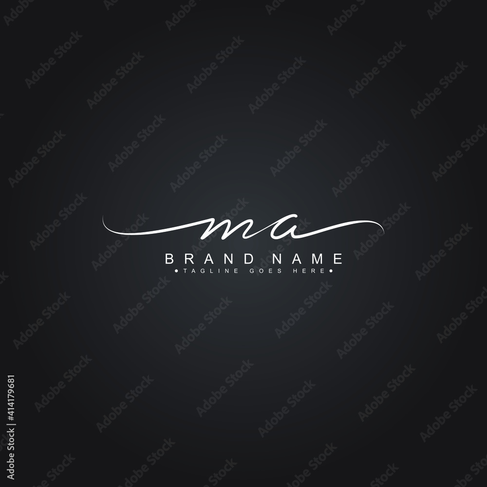 MA Initial Letter Logo - Handwritten Signature Logo Stock Vector ...