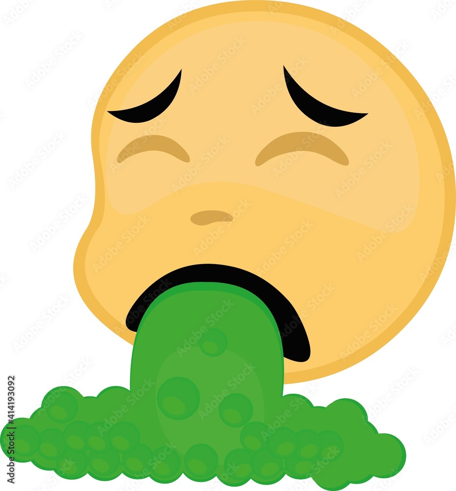 Vector illustration of an emoticon expelling a vomit Stock Vector ...
