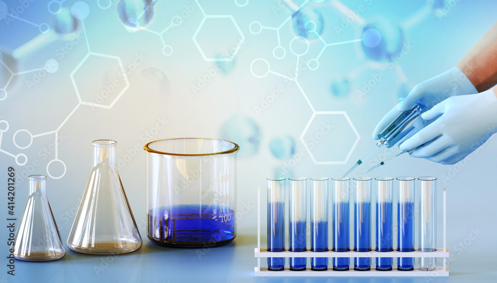 Chemical fluids to test the tubes and hands of scientists .laboratory ...