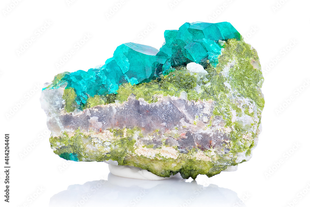 Amazing closeup macro of natural mineral stone - Dioptase (copper ...