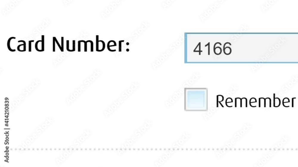 Typing Credit Card Number Into Empty Box. Enter Card Info in Online ...