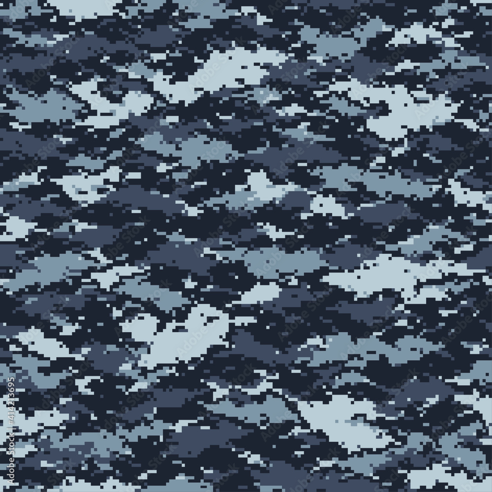 Digital camouflage seamless pattern. Abstract modern pixel camo texture ...