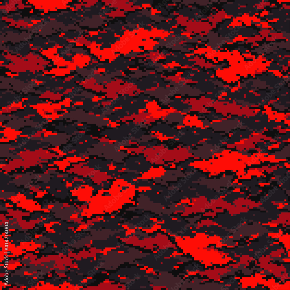 Digital camouflage seamless pattern. Abstract modern pixel camo texture ...