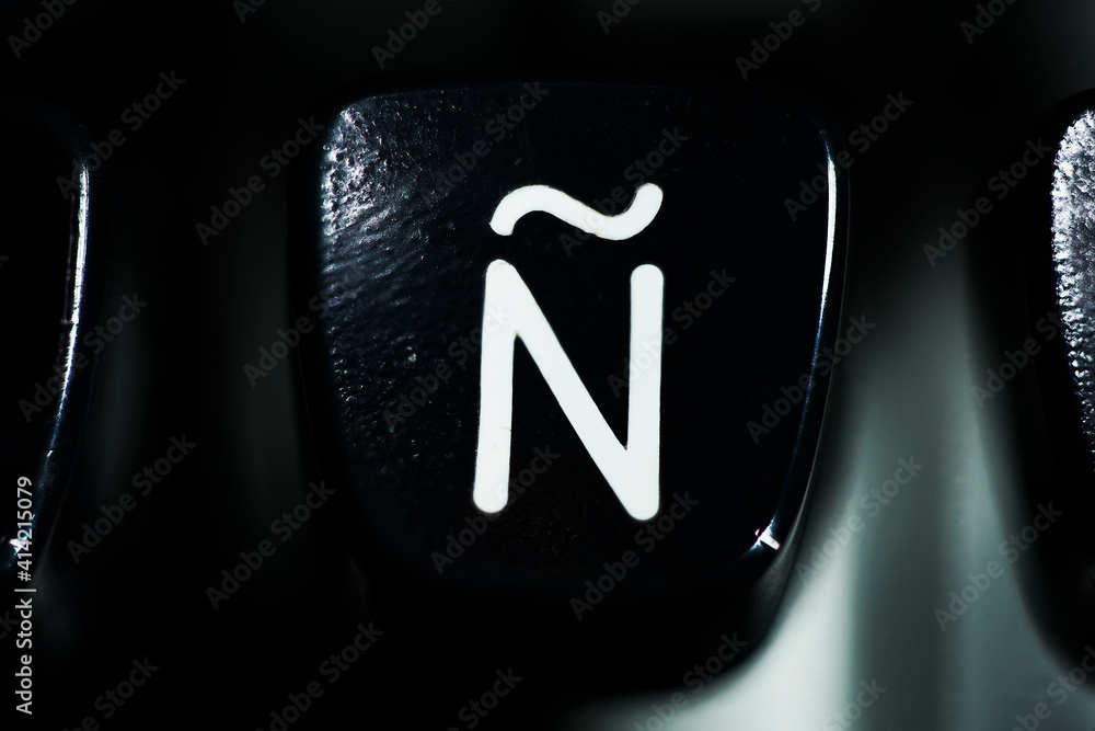Letter Ñ marks of Spain from an old typewriter. Stock Photo | Adobe Stock