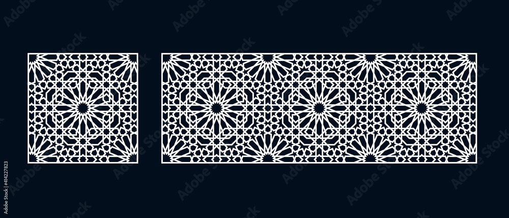 Set of templates of Islamic pattern for laser cutting or paper cut ...