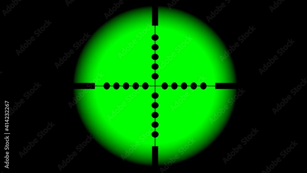 The rifle tracking optical sight is isolated on a green background ...