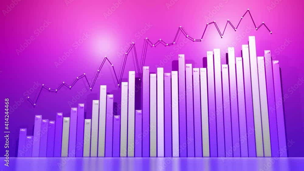 beautiful background with abstract infographics in loop. Bars, counters ...