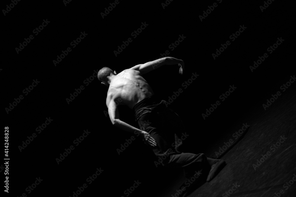 Dancer Male back ballet graphic arms black background muscles ...