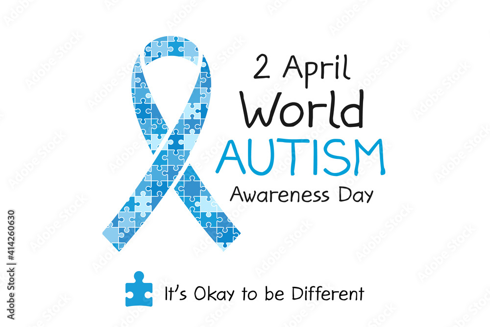2 April World Autism awareness day banner. Symbol of autism. Design ...