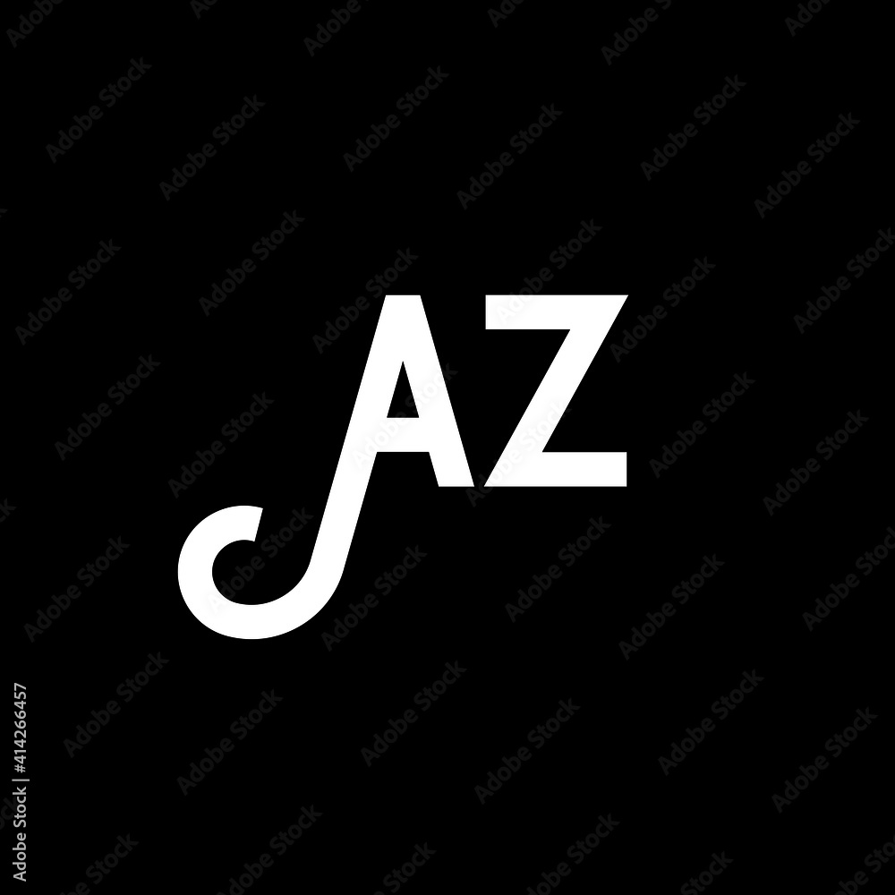 AZ letter logo design on black background. AZ creative initials letter ...