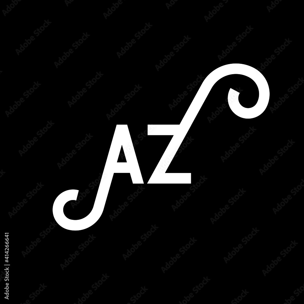 AZ letter logo design on black background. AZ creative initials letter ...