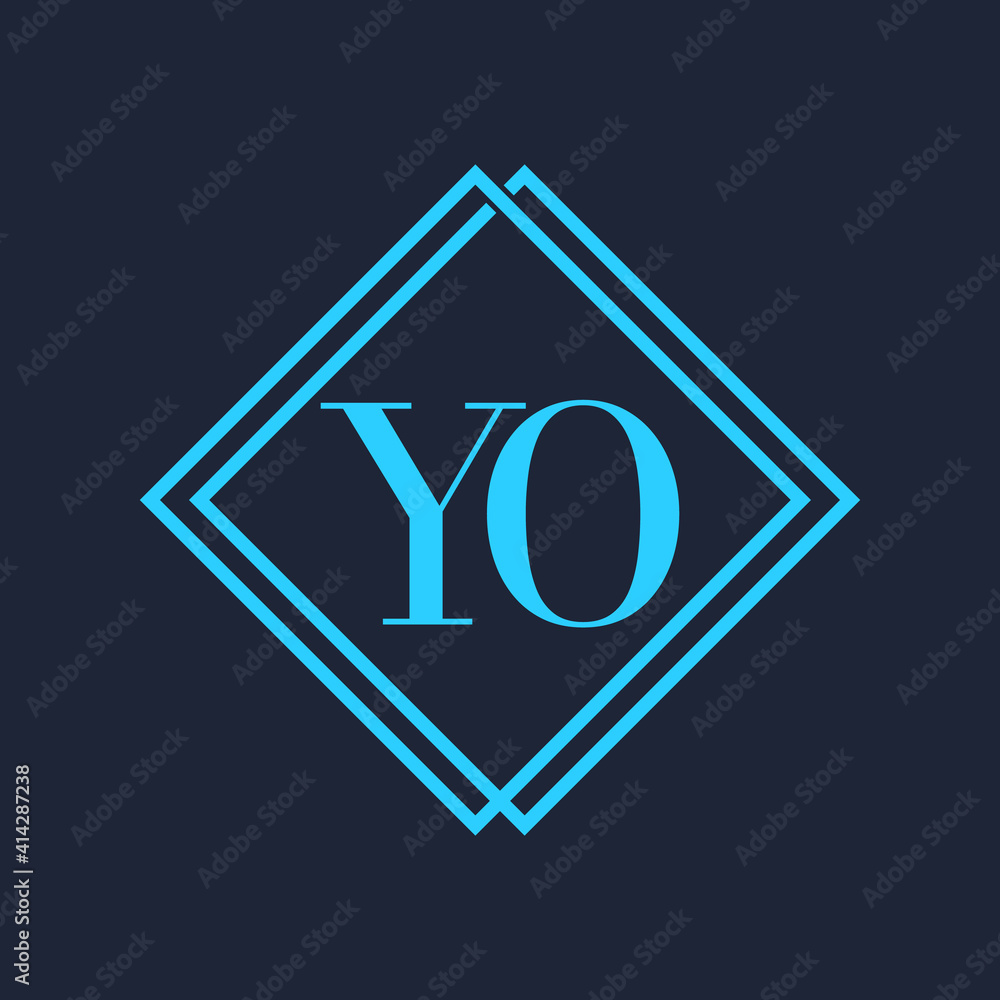 Simple Elegant Initial Letter Type YO Logo Sign Symbol Icon, Logo ...