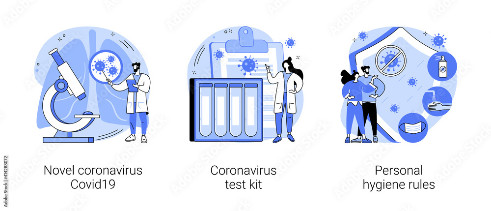 Coronavirus disease outbreak abstract concept vector illustration set ...
