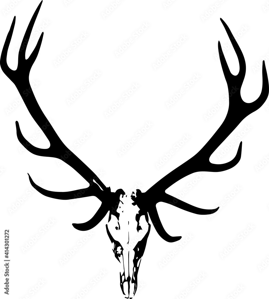 Elk skull animal icon symbol Stock Vector | Adobe Stock