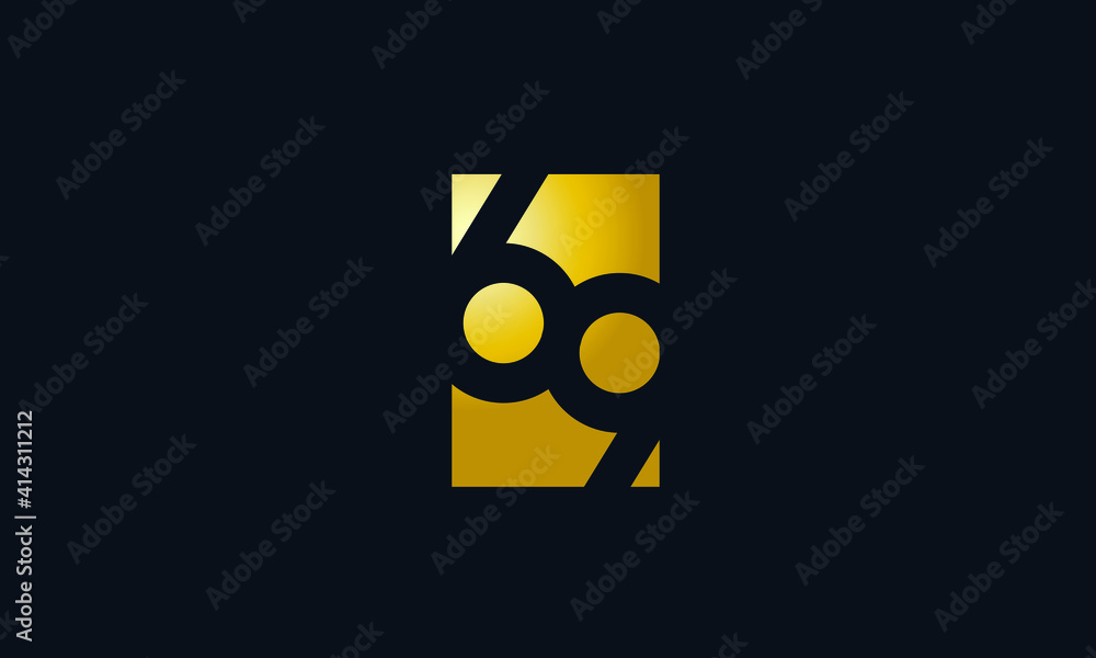 Unique Modern Gold Box Number 69 Logo Stock Vector | Adobe Stock