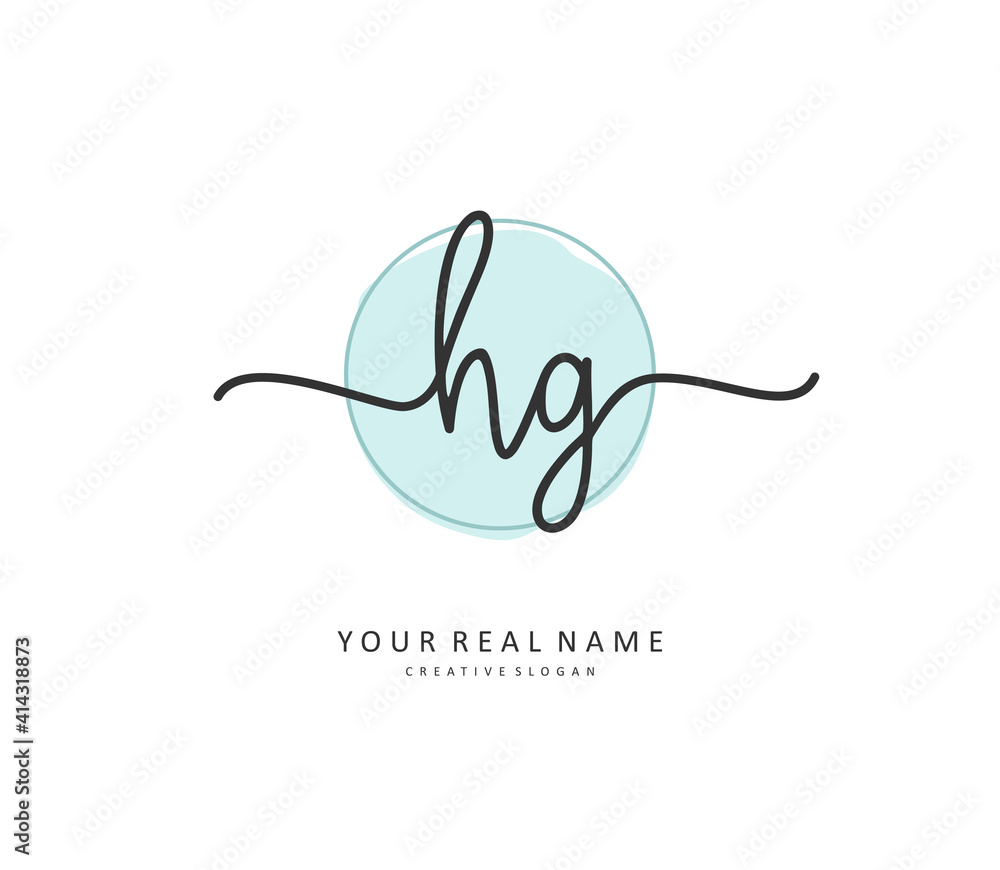 HG Initial letter handwriting and signature logo. A concept handwriting ...