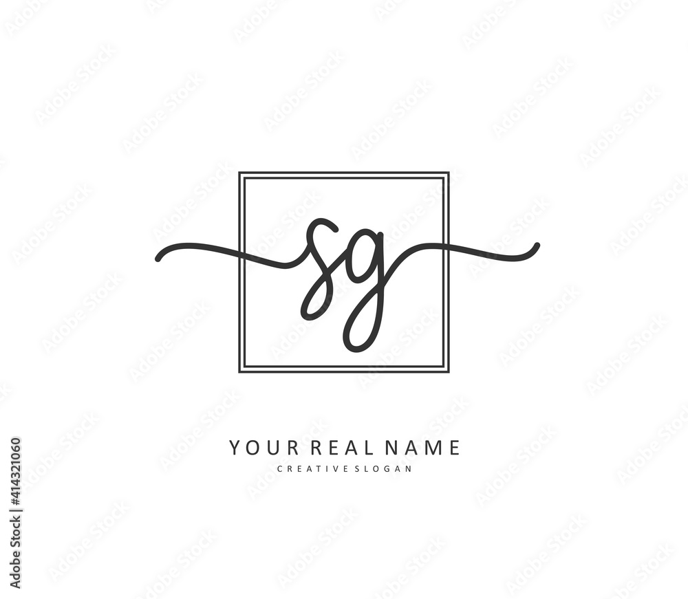 SG Initial letter handwriting and signature logo. A concept handwriting ...