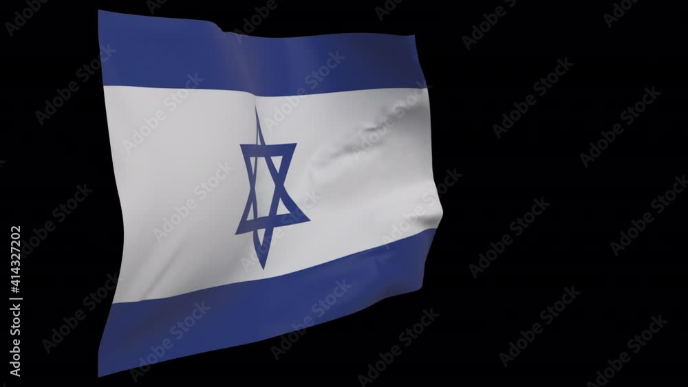 Israel waving flag seamless loop animation. 4k Alpha Channel ...