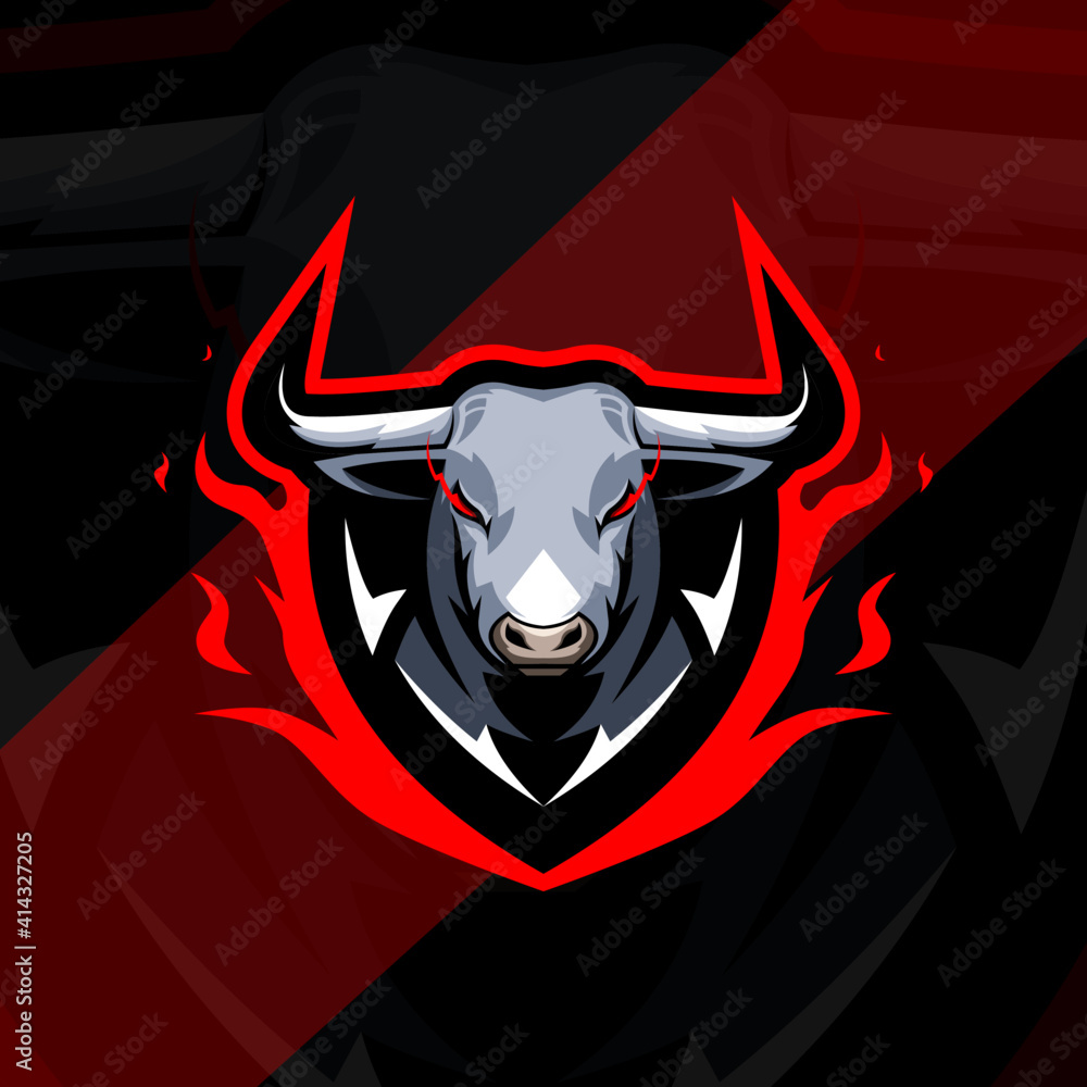 Head bull mascot logo design Stock Vector | Adobe Stock