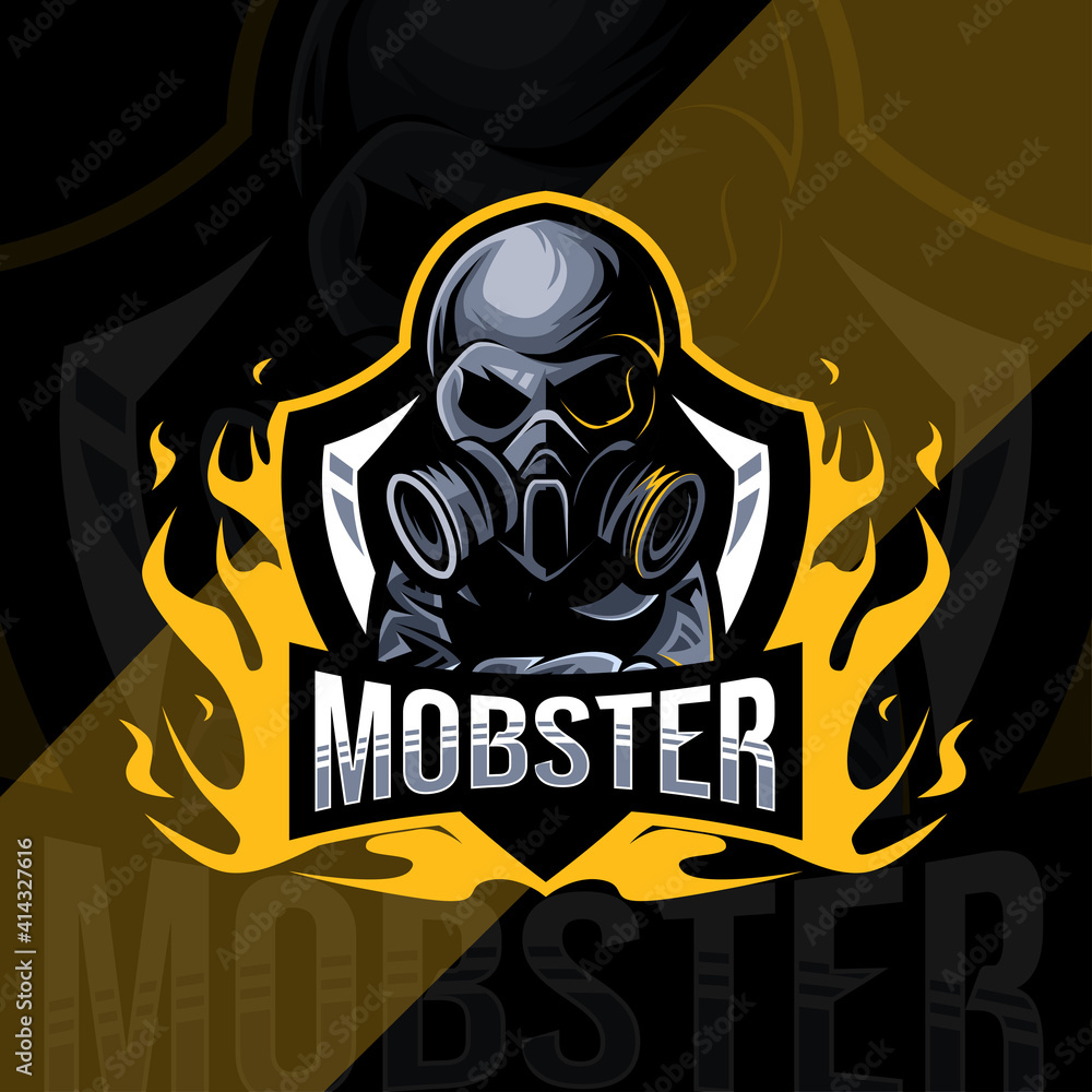 Mobster mascot logo esport template design Stock Vector | Adobe Stock