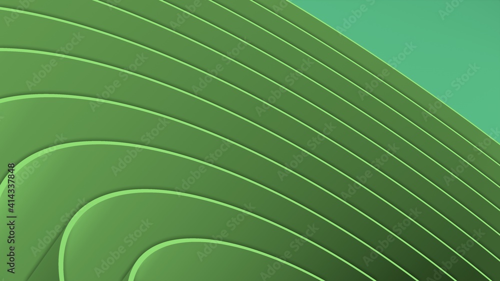 Abstract 3D render colorful spline strips rows light and shadow curves ...