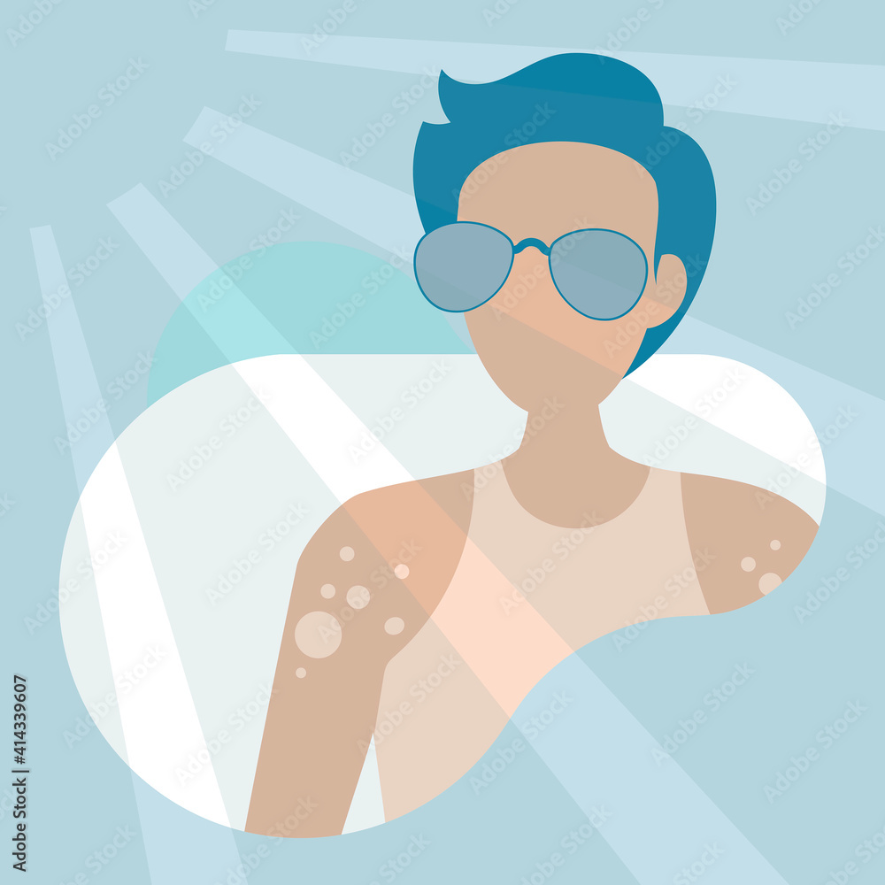 Man with skin cancer character vector Stock Vector | Adobe Stock