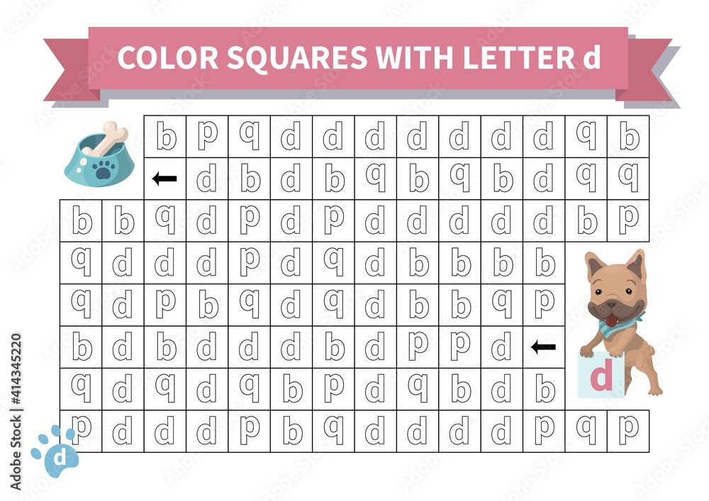Printable game. Worksheet for kids. Exercise about letter reversals d ...