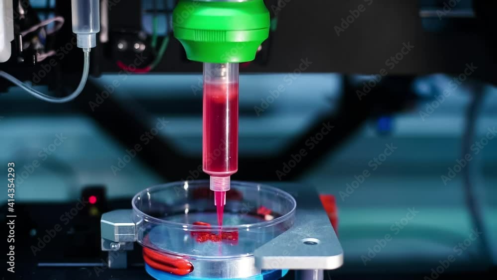 Vidéo Stock Real Process of 3d printing for medicine. bioprinting of ...