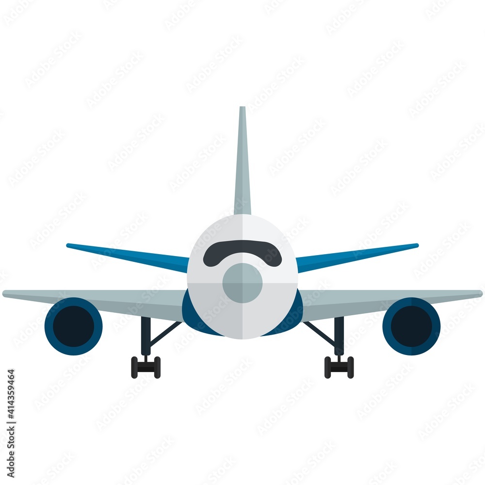 Airplane front view vector isolated on white background Stock Vector ...