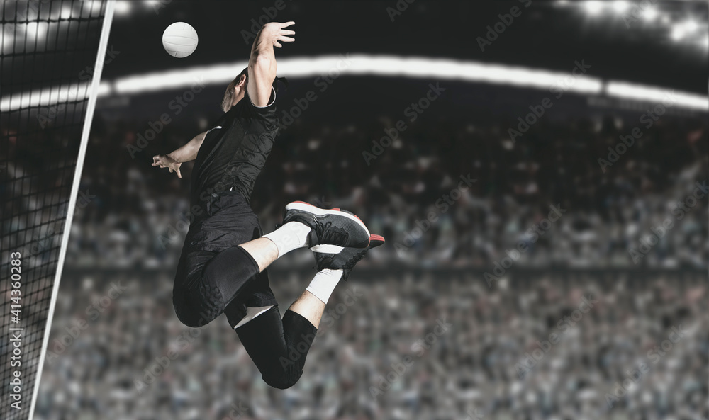 Volleyball player players in action Stock Photo | Adobe Stock