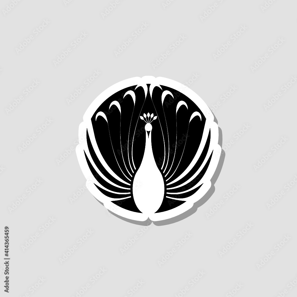 Peacock icon and symbol logo sticker Stock Vector | Adobe Stock