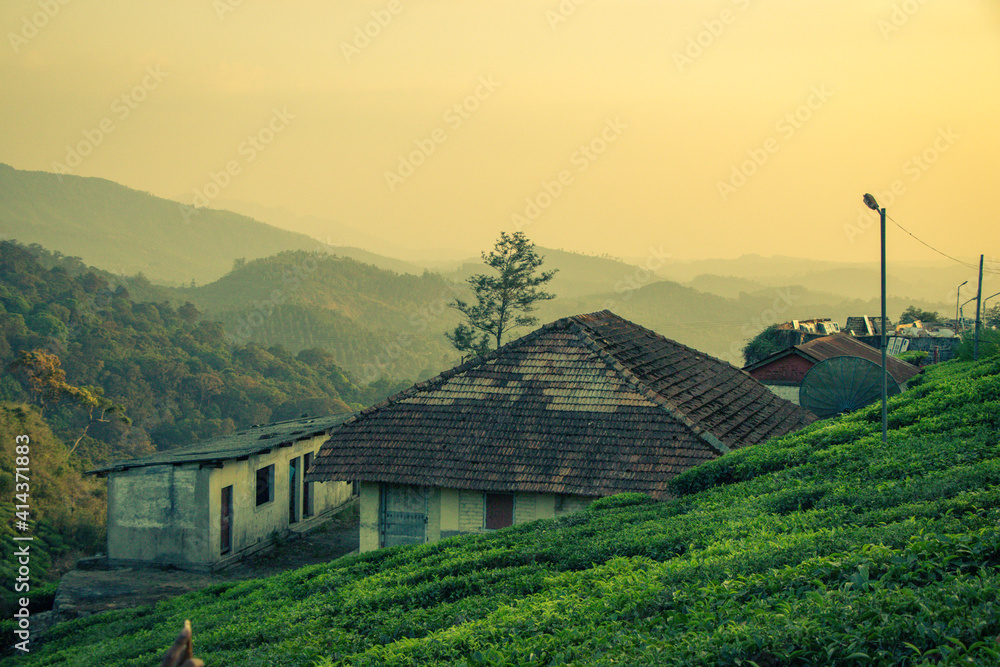 Houses of Mountain living people in Western Ghats, India Stock Photo ...