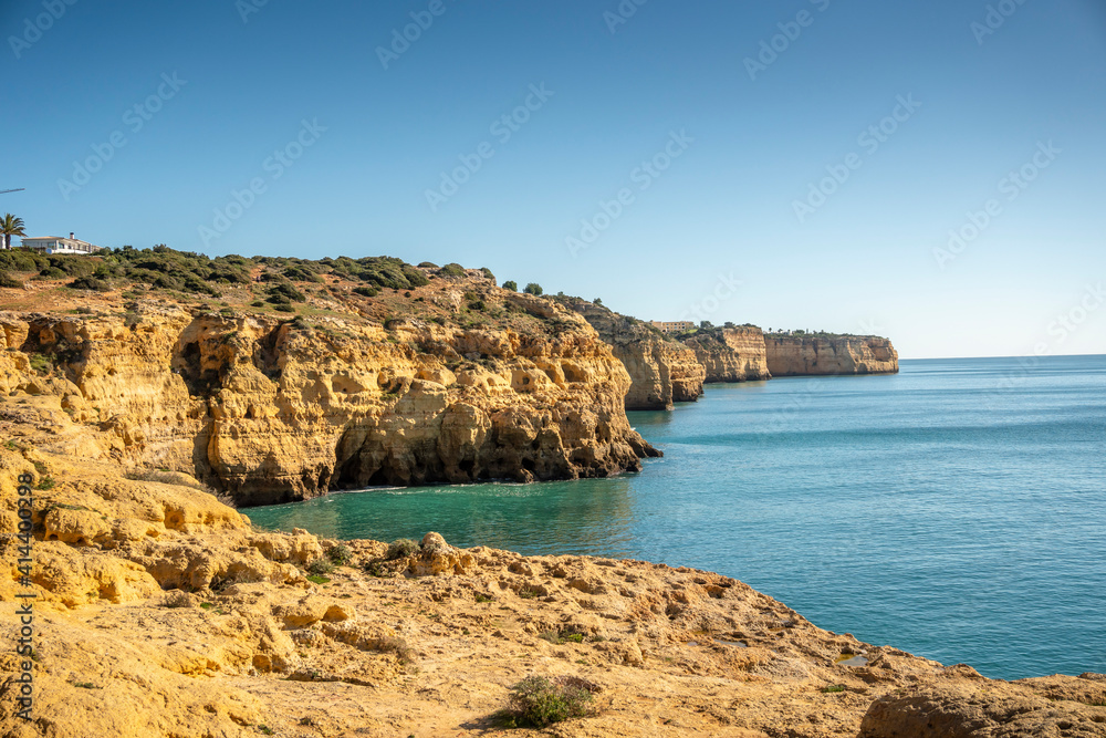 Beautiful cliffs of Algarve, Algar Seco, Portugal Stock Photo | Adobe Stock