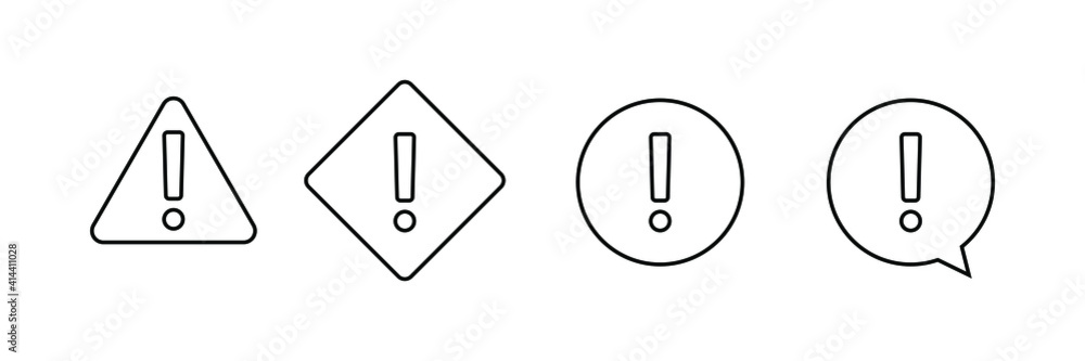 Set warning sign, alert icon. Danger warning attention sign. Vector ...