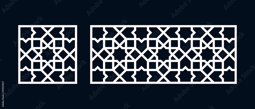 Set of templates of Islamic pattern for laser cutting or paper cut ...