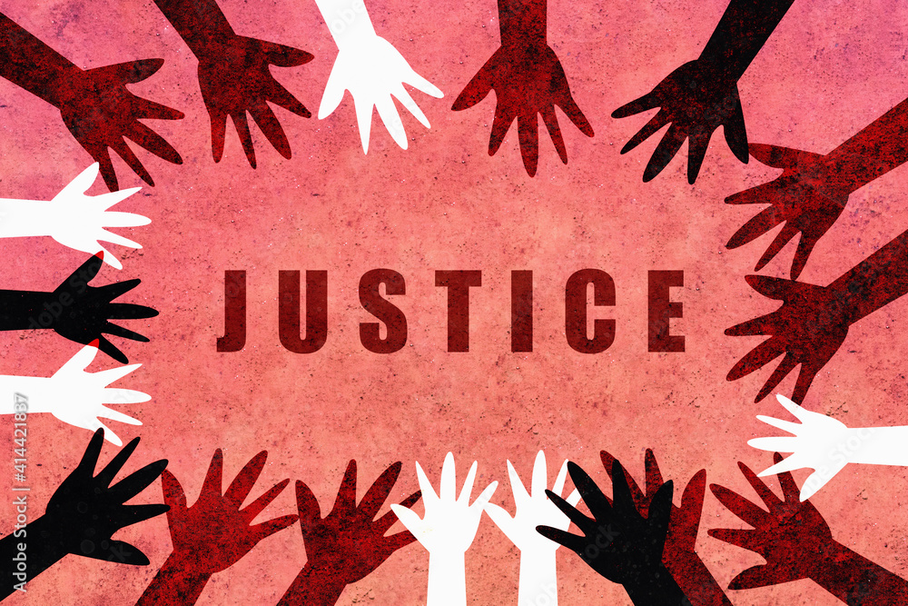 Ilustrace „Design with hands of different colors and cultures of the ...