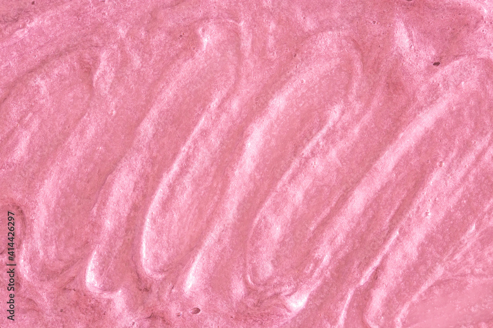 Pink cream texture. The surface of berry yogurt and a smoothie of ...