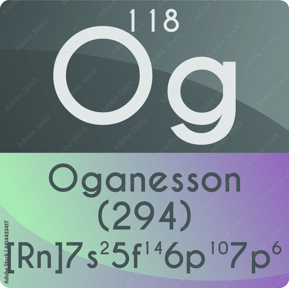 Og Oganesson Chemical Element Periodic Table. Square vector ...